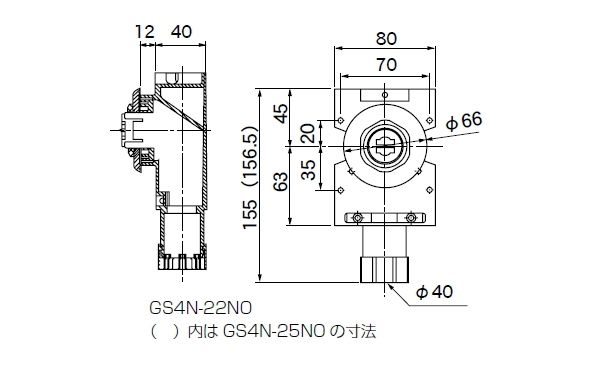 壁用水栓ジョイントボックス GS4N-NO | 配管部品の通販店のダンドリープロ