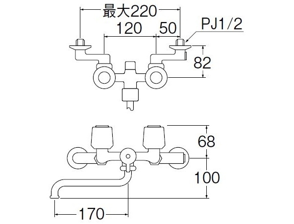ツーバルブシャワー水栓 CSK111-13 | 配管部品の通販店のダンドリープロ