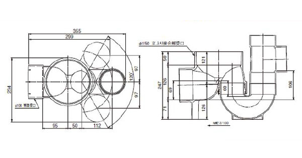 M-UTK起点トラップ深型(φ150) M-UTK100×75S-150深型 | 配管部品の通販店のダンドリープロ