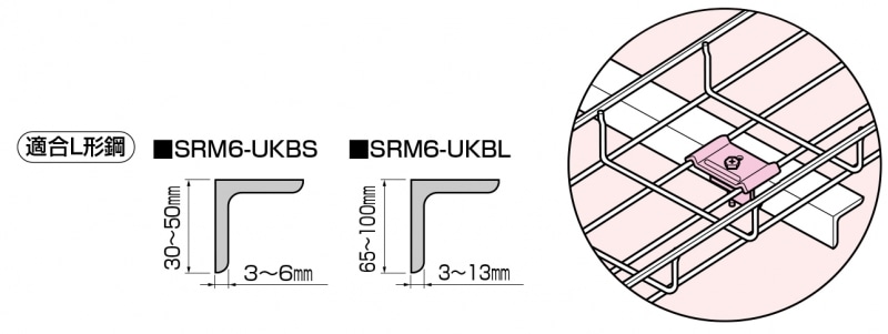L形鋼用内側固定金具 SRM6 | 配管部品の通販店のダンドリープロ