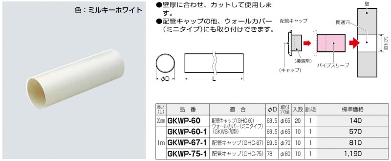 パイプスリーブ GKWP | 配管部品の通販店のダンドリープロ