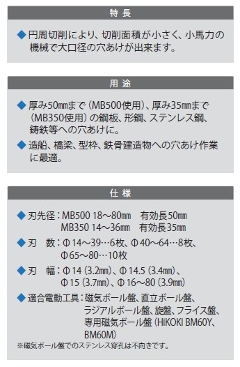 メタルボーラー MB500 | 配管部品の通販店のダンドリープロ