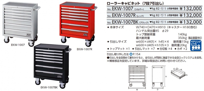大注目 【送料無料】 ローラーキャビネット KTC KTCツール EKW-1007BK | www.tawa-elektrogeraete.ch