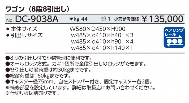 ワゴン DC-9038A | 配管部品の通販店のダンドリープロ